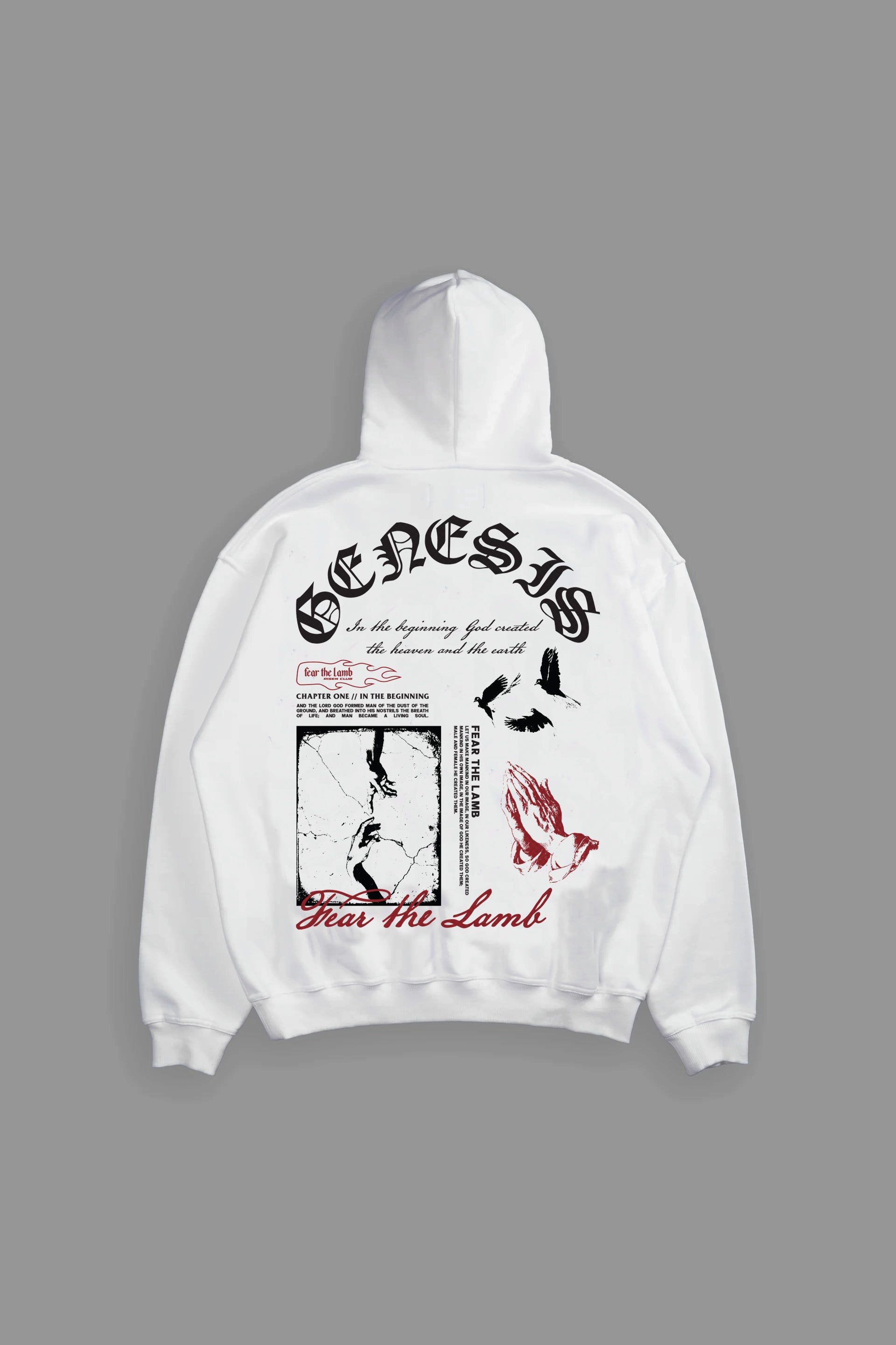 GENESIS "PREMIUM" HOODIE IN WHITE – Fear the Lamb